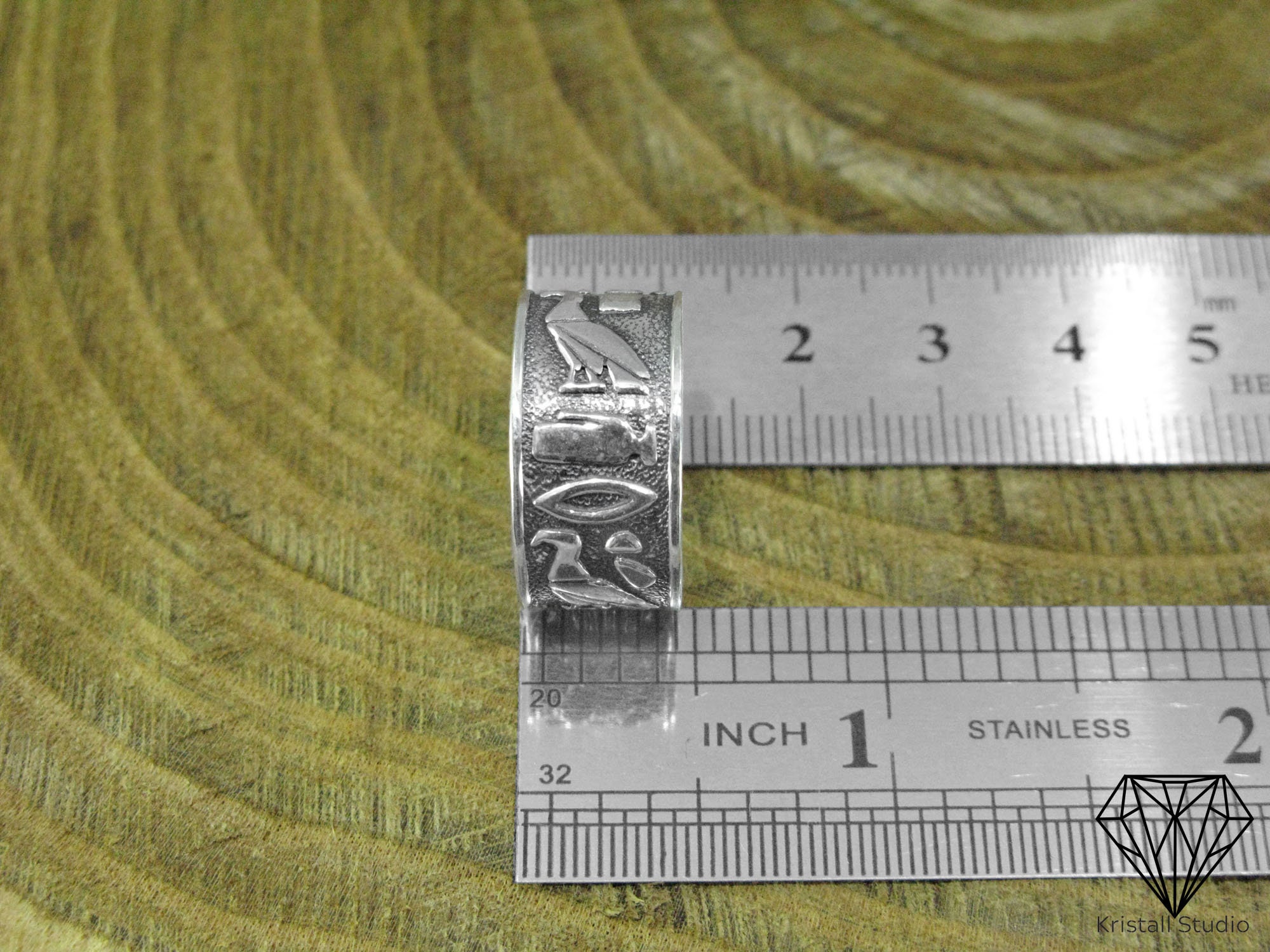 Silver Egyptian Jewelry Adjustable Ring Hieroglyph Symbol / Egypt ...