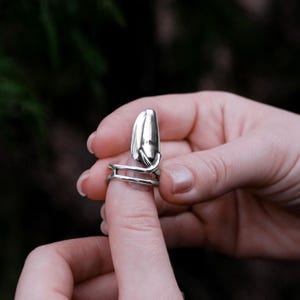 Thumb Fingernail Guard Armor Nail Ring / Silver Thumb Fingertip Finger ...