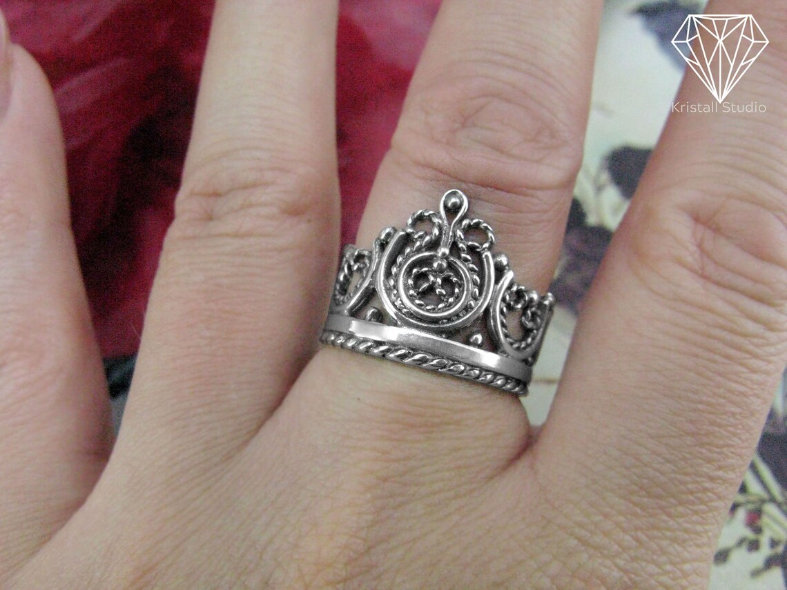 Filigree Royal Crown Ring/ Adjustable Crown Ring/ Crown Shape | Etsy