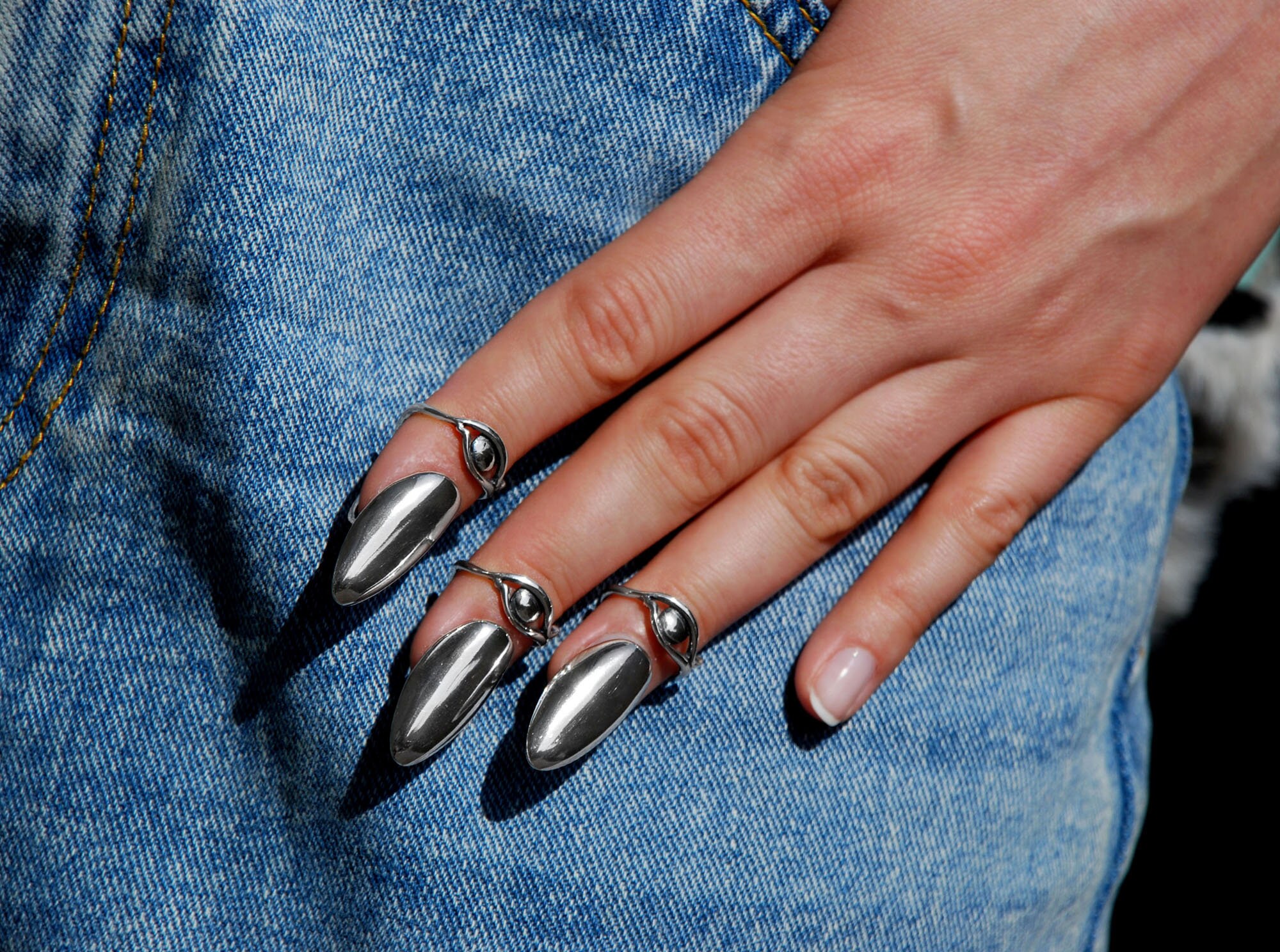 Silver Eye Fingernail Ring Jewelry Boho Nail Guard Armor / | Etsy