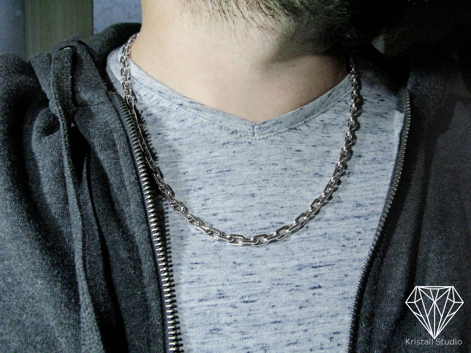 Mens Thick Anchor Sterling Silver Chain for Pendant / | Etsy