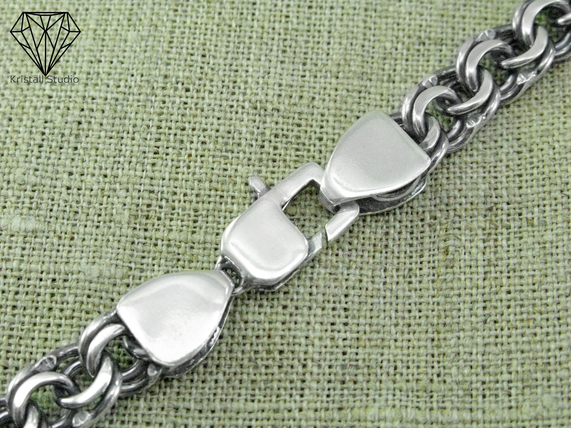 Men's Thick Heavy Sterling Silver Chain Necklace for Him/ Garibaldi or ...