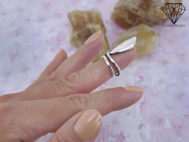 Sterling Silver Fingernail Boho Nail Ring / Finger Nails Rings - Etsy