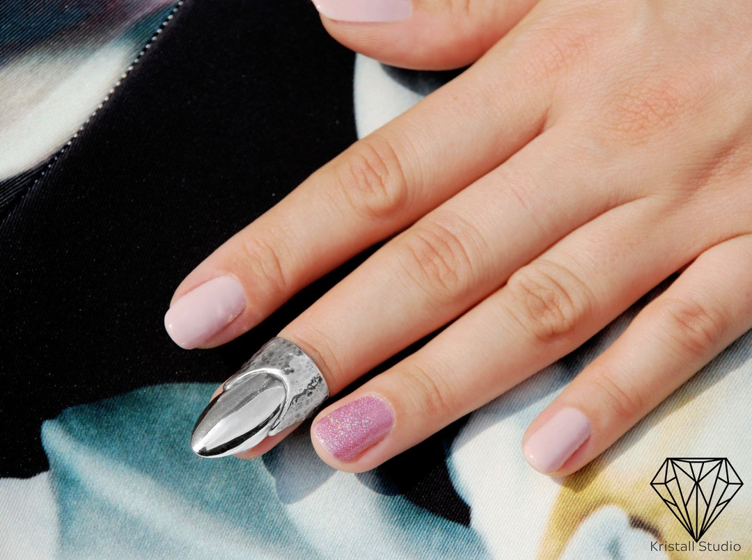 Fingernail Ring Sterling Silver Boho Finger Nail Armor / Nails Rings ...
