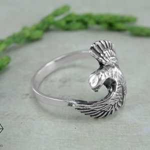 Silver Eagle Ring / Sterling Silver Thunderbird Ring Hawk Ring / Silver ...