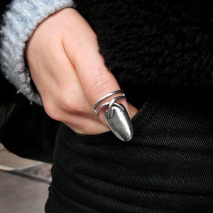 Thumb Fingernail Guard Armor Nail Ring / Silver Thumb Fingertip Finger ...