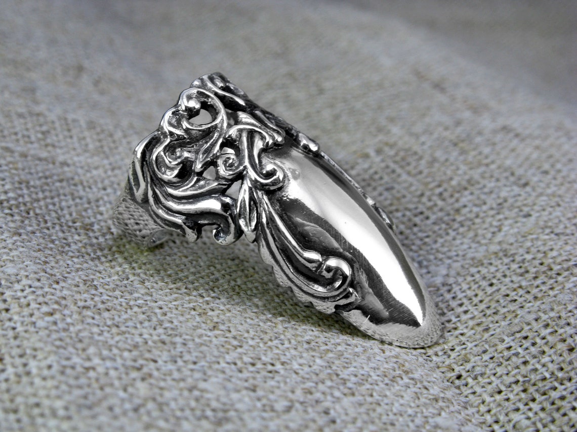 Fingernail Silver Pointer Finger Claw Nail Ring Armor / Finger | Etsy