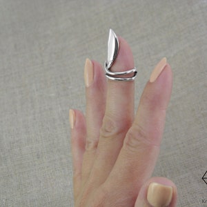 Fingernail Rings Boho Sterling Silver Nail Armor / Nails Finger Ring ...