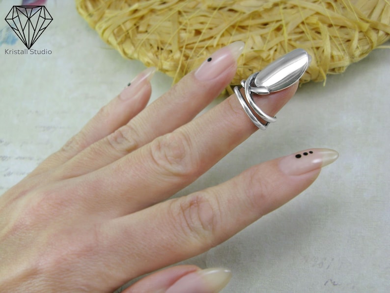 Fingernail Ring/ Sterling Silver Ring/ Nails Ring/ Simple - Etsy