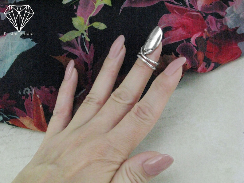 Fingernail Ring/ Sterling Silver Ring/ Nails Ring/ Simple - Etsy