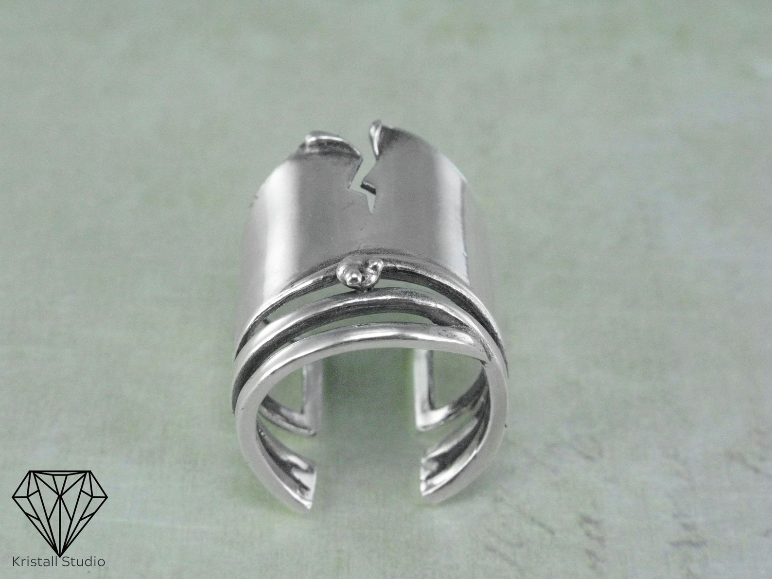 Beautiful Wide Lightning Ring in Sterling Silver/ Silver - Etsy