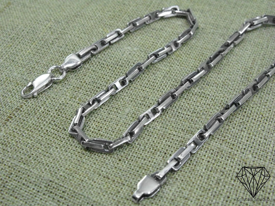 Men's Silver Sailor Anchor Mariner Chain Necklace / Thick 925 Sterlig ...