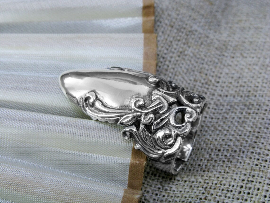 Fingernail Silver Pointer Finger Claw Nail Ring Armor / Finger | Etsy