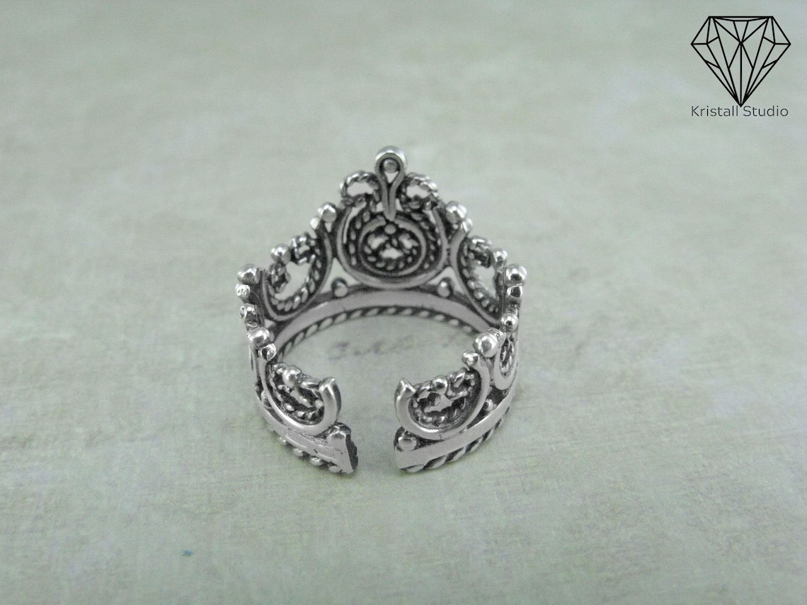 Filigree Royal Crown Ring/ Adjustable Crown Ring/ Crown Shape | Etsy