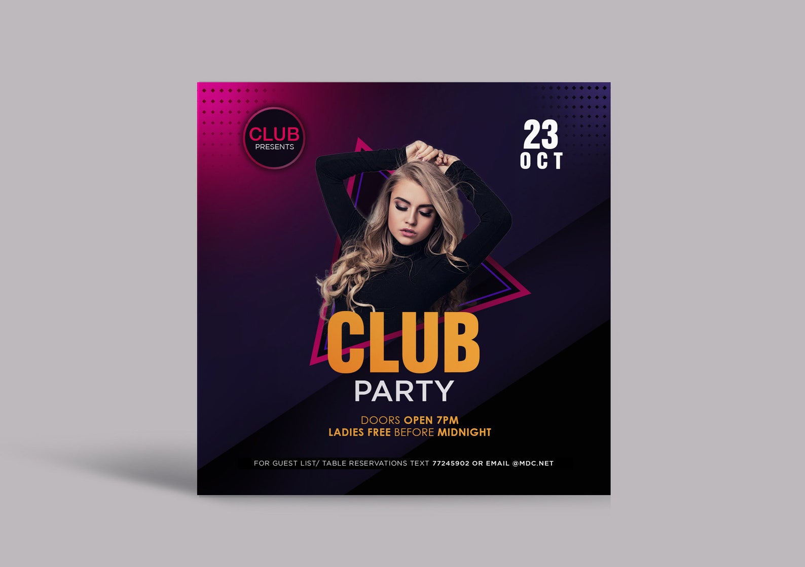 Night Club Flyer, Club Invite, Club Party, Instant Download Flyer ...
