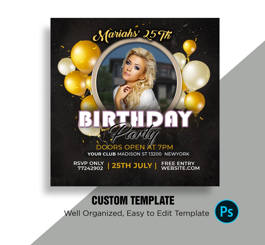 Ceo BIRTHDAY Party INVITATION FLYER, Business Owner Bday Bash Invite ...