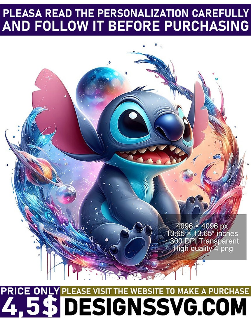 4 PNG Stitch Splash and Watercolor Digital Design PNG File for ...