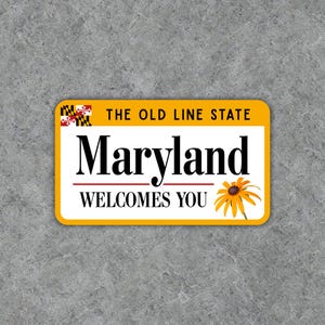 Maryland Welcome Sign Sticker: Laminated Vinyl Decal - Etsy