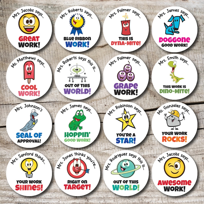 Personalized Teacher Stickers, Teacher Stickers, Reward Stickers ...