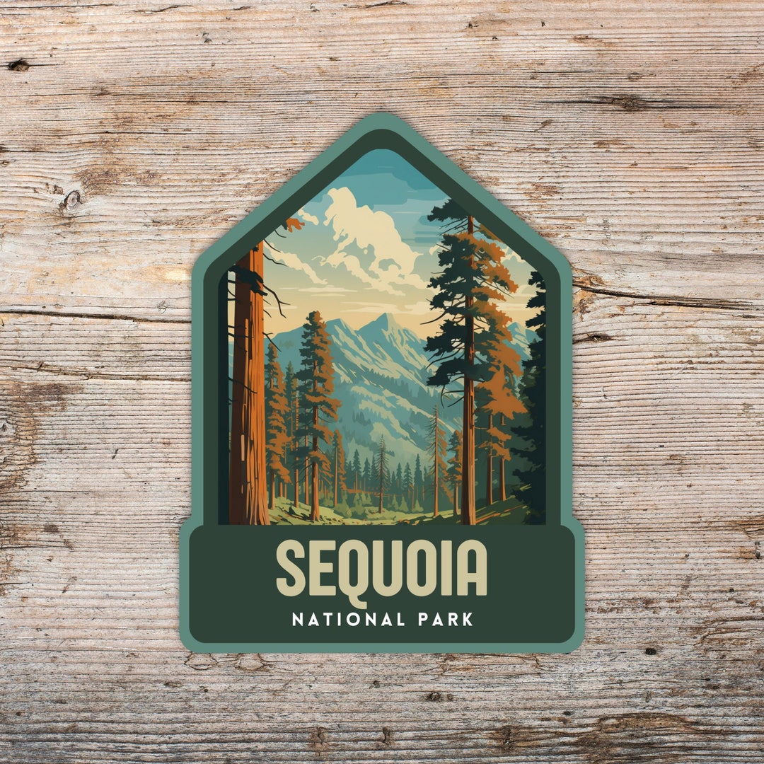 Sequoia National Park Retro Sticker, Laptop Sticker, Cooler Sticker ...