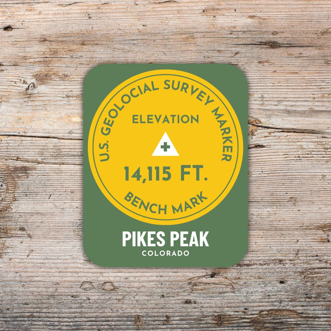 Pikes Peak USGS Survey Marker Sticker – Colorado State Peak – Hiking ...