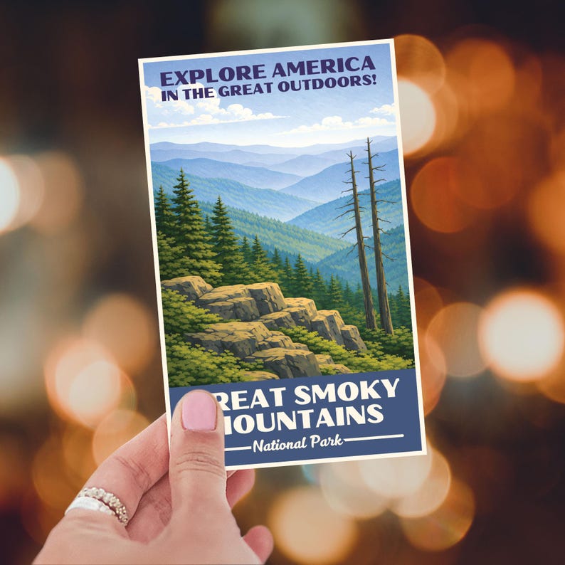 Great Smoky Mountains National Park Sticker | WPA Vintage Travel Art ...