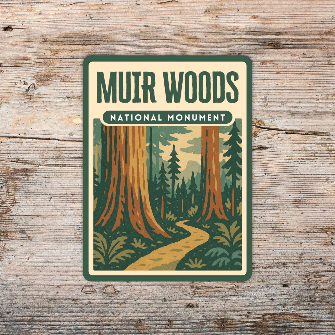 Muir Woods National Monument Sticker | Vintage Screen Print Style ...