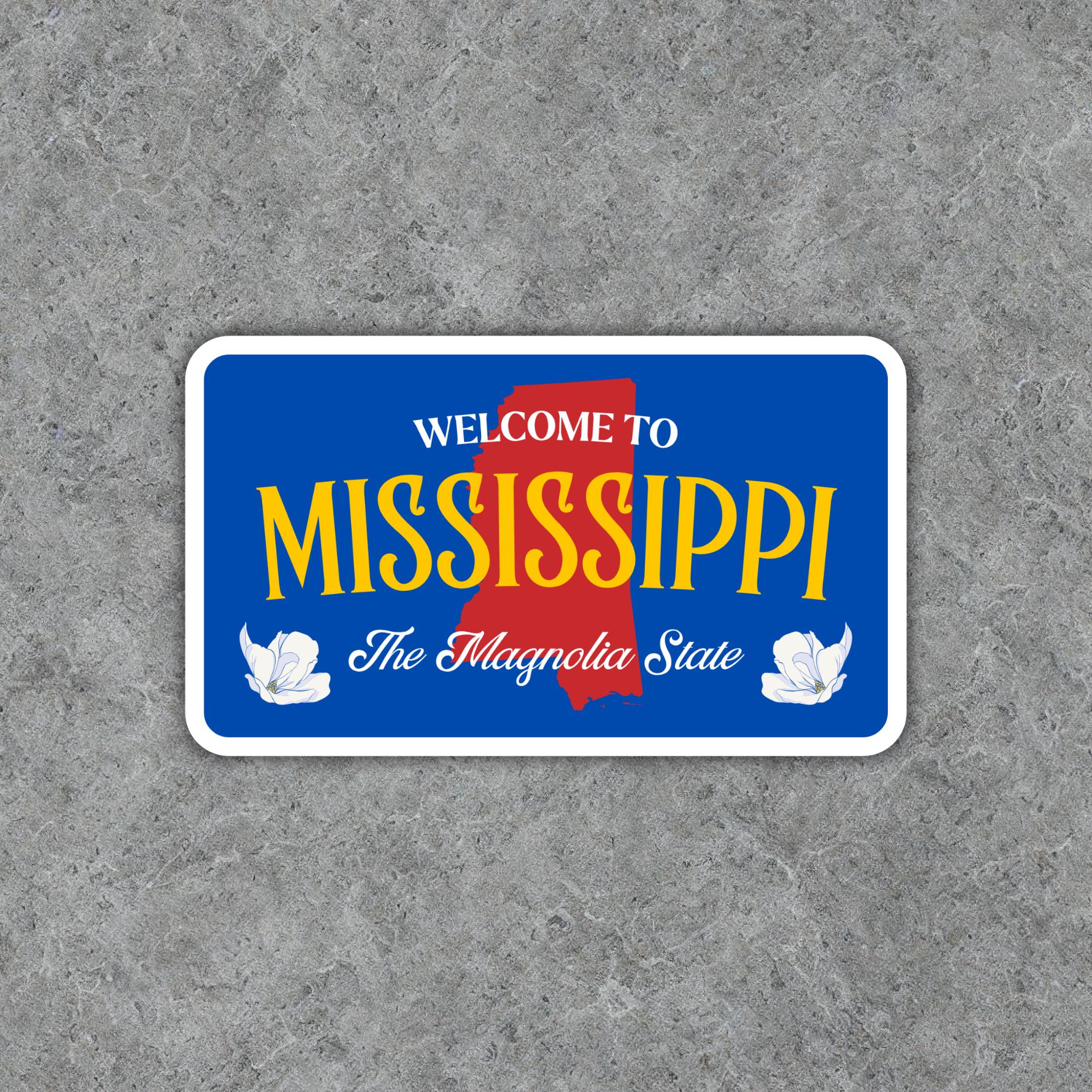 Welcome to Mississippi Sticker • Road Sign Inspired Design • Waterproof ...