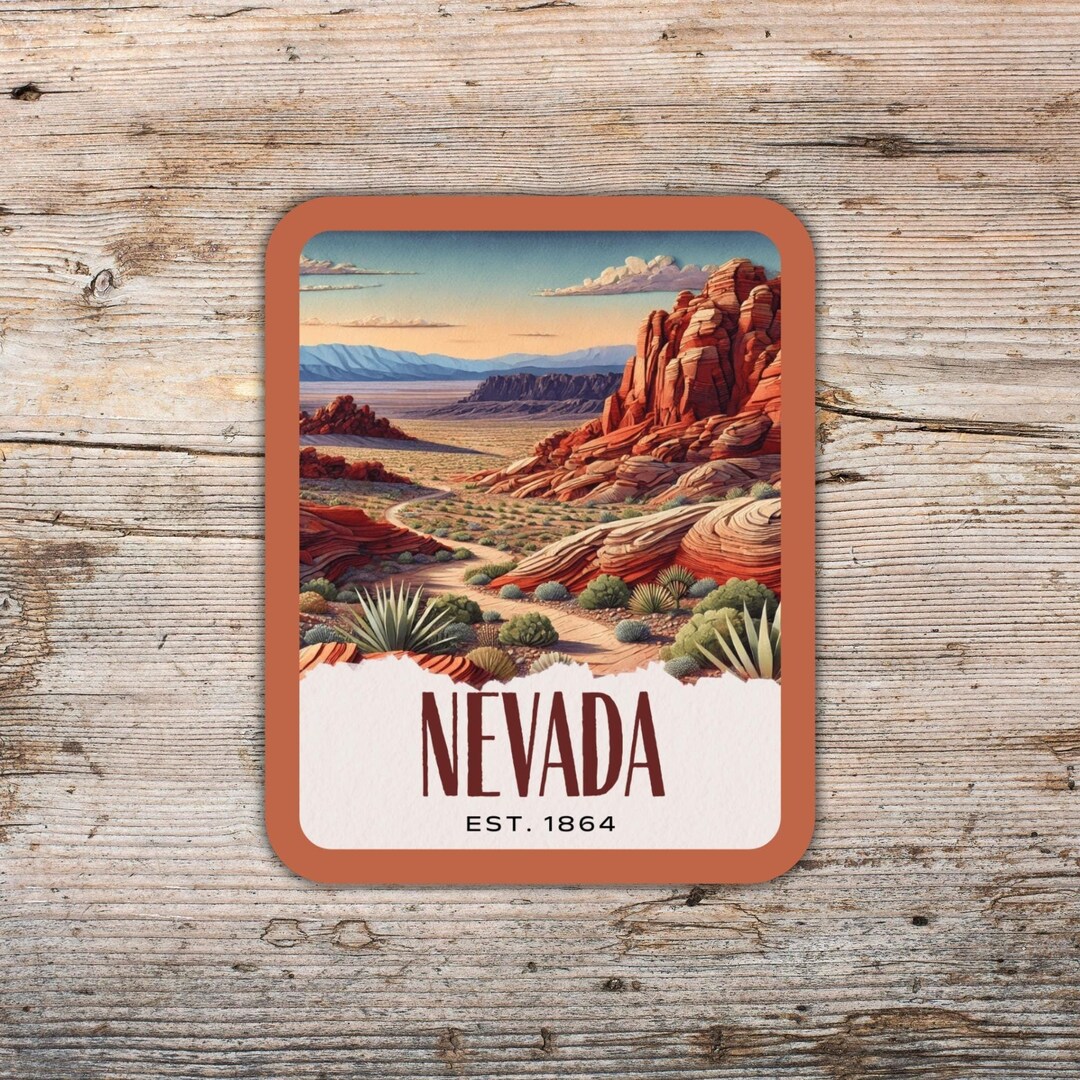 Nevada State Collage Look Sticker, Valley of Fire Sticker, Laptop ...
