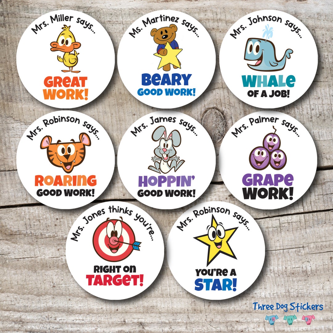 Personalized Teacher Stickers, Elementary School, Gift for Teachers - Etsy
