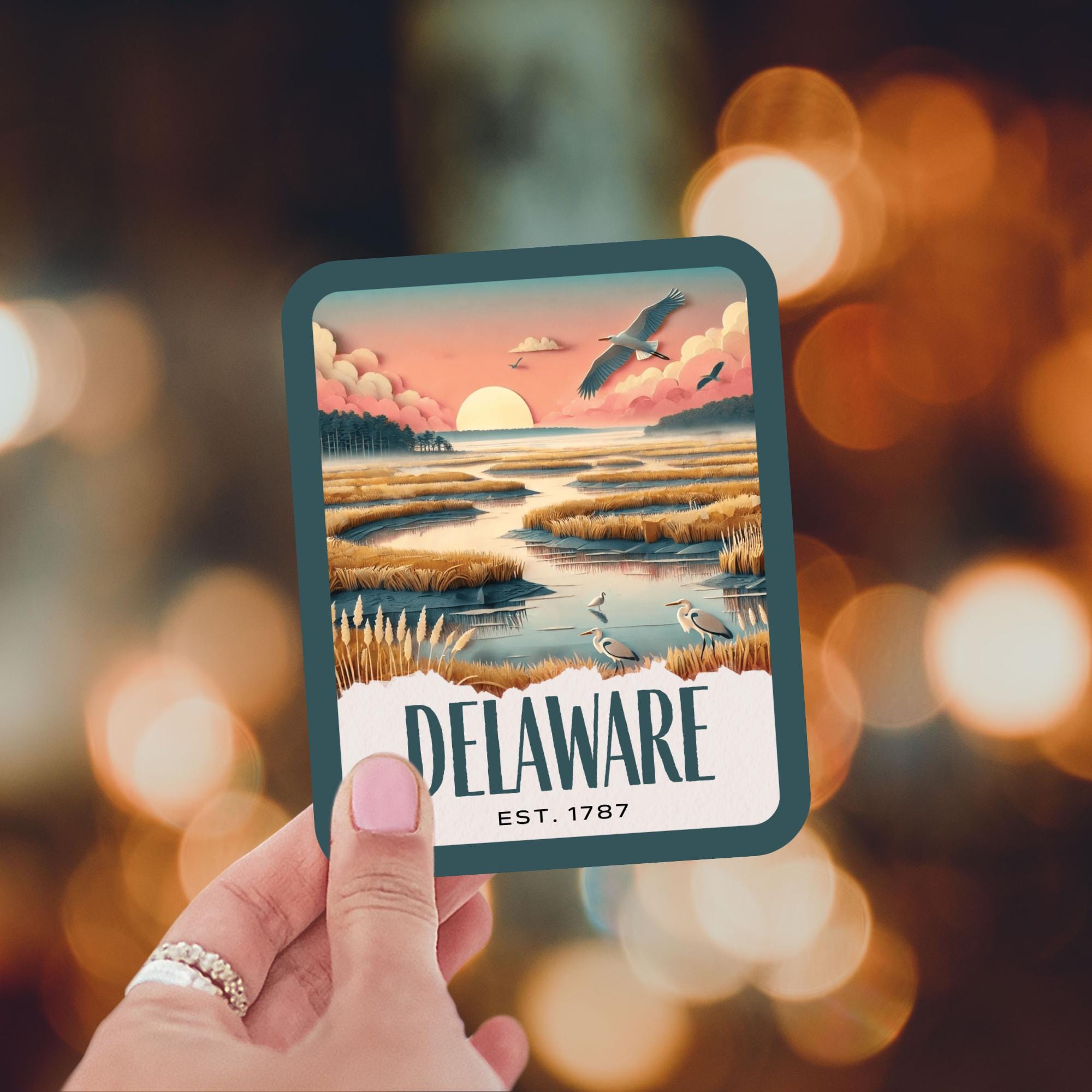 Delaware Sticker, Collage Look, Laptop Sticker, Cooler Sticker, Vinyl ...