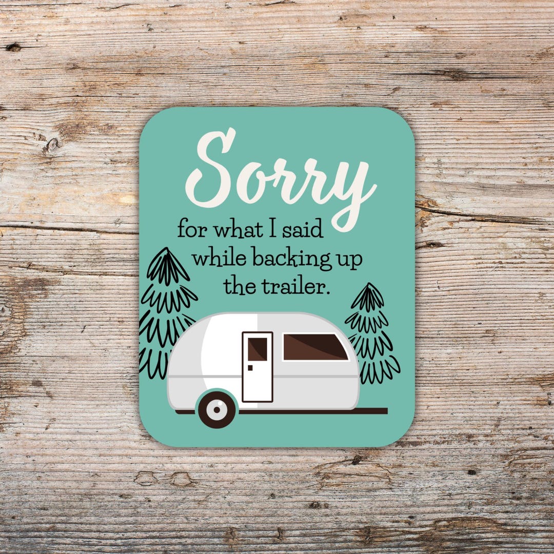 Funny Camping Trailer Backing up Sticker | Waterproof Camper Decal ...