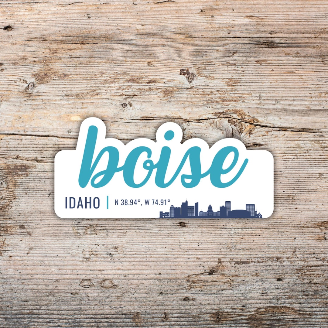 Boise Sticker, Modern Script Font With Latitude Longitude, Vinyl Decal ...