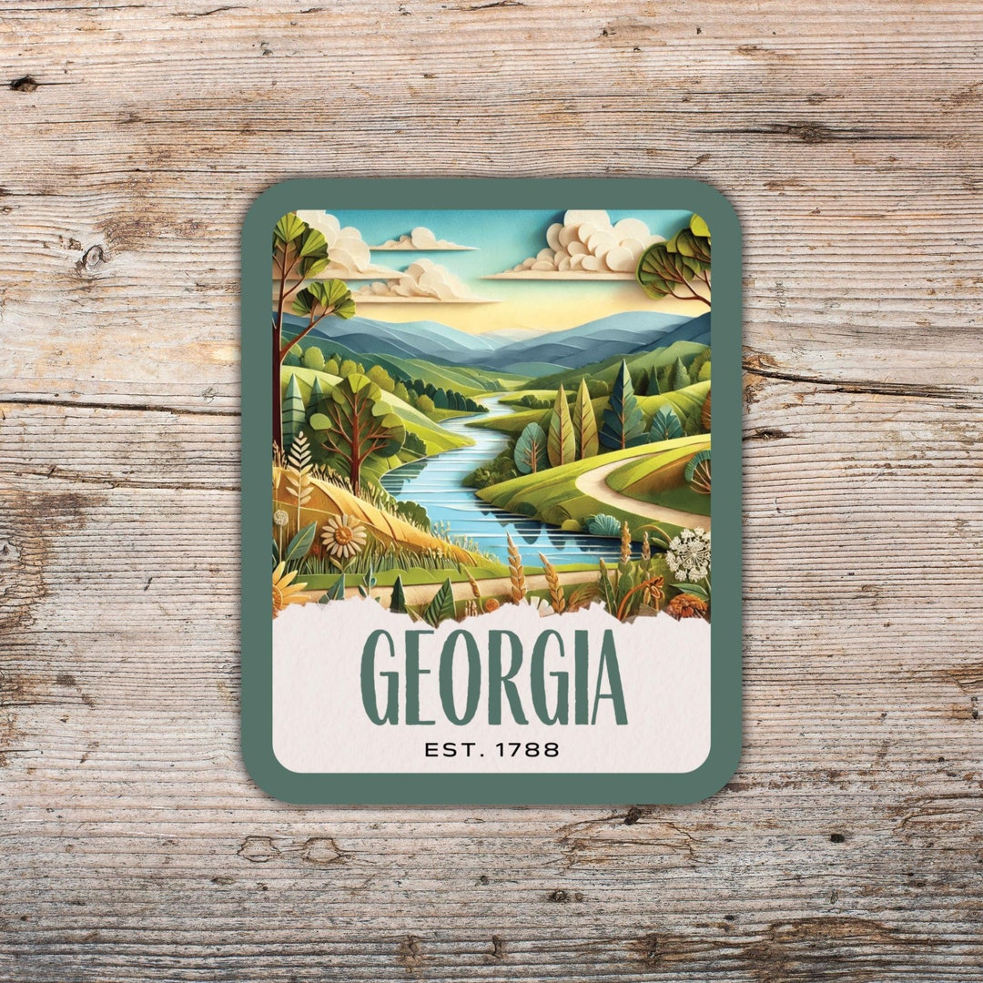 Georgia Sticker Collage Deco Art, Peach State, Cooler Sticker, Laptop ...