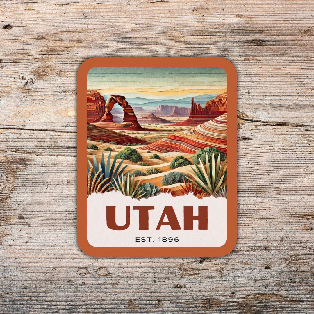 Utah State Collage Look Sticker, Arches Sticker, Laptop Sticker, Cooler ...