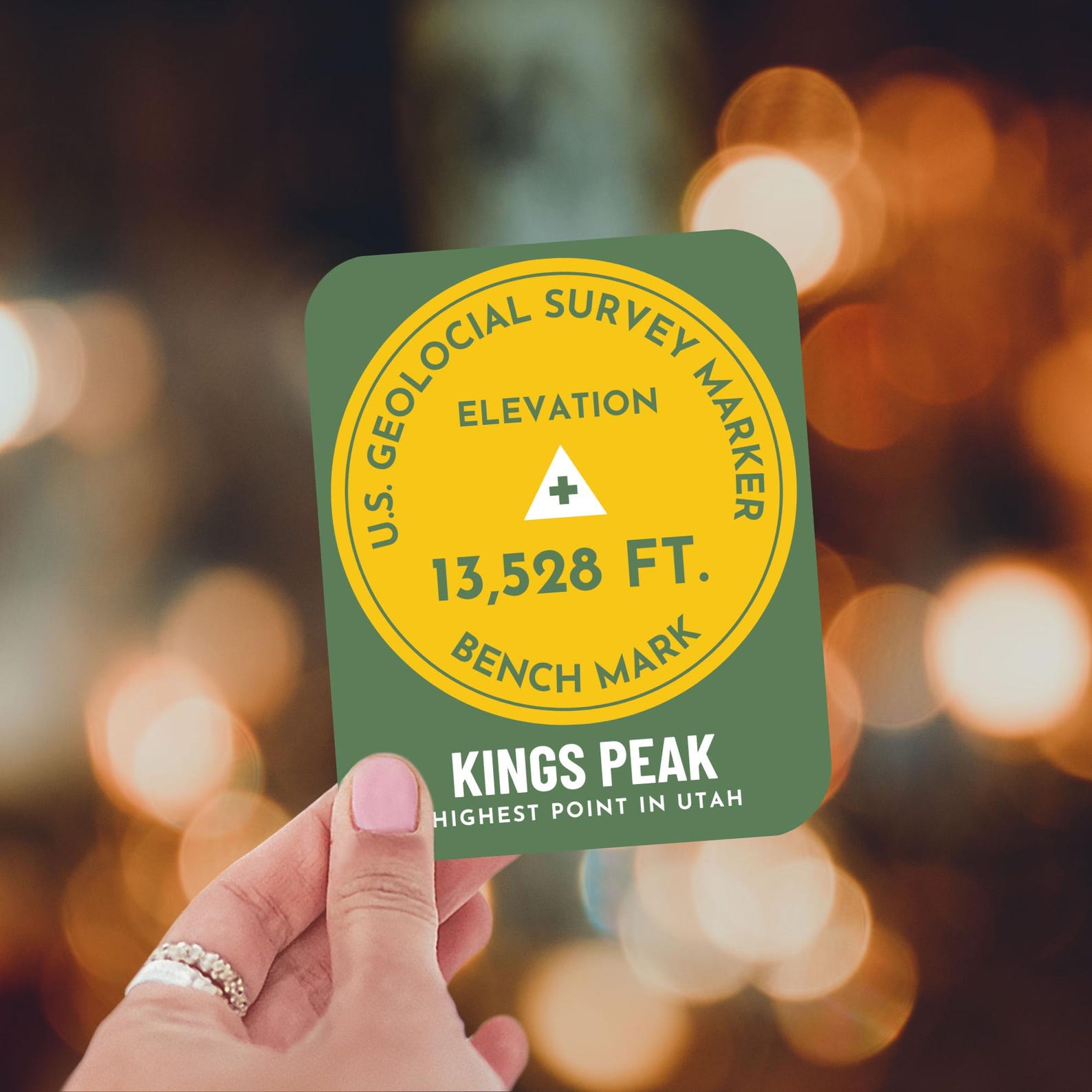 Kings Peak USGS Elevation Survey Marker Sticker, Utah State Highest ...