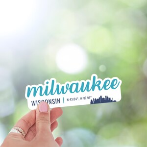 Milwaukee Sticker, Modern Script Font With Skyline Silhouette ...