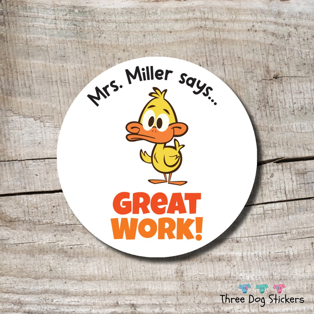 Personalized Teacher Stickers, Duck Stickers, Good Job Stickers ...