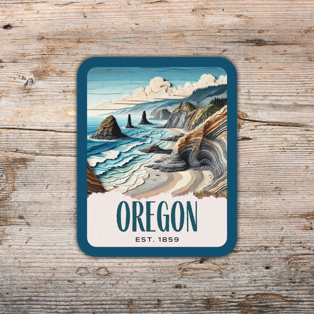 Oregon State Collage Look Sticker, Laptop Sticker, Cooler Sticker ...