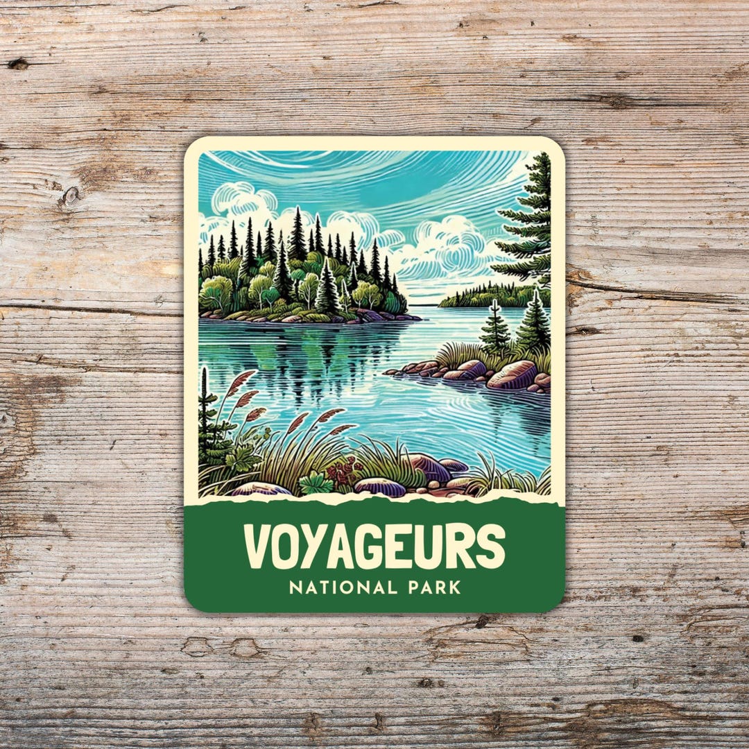 Voyageurs National Park Sticker – Retro Art Deco Doodle Art – Minnesota ...