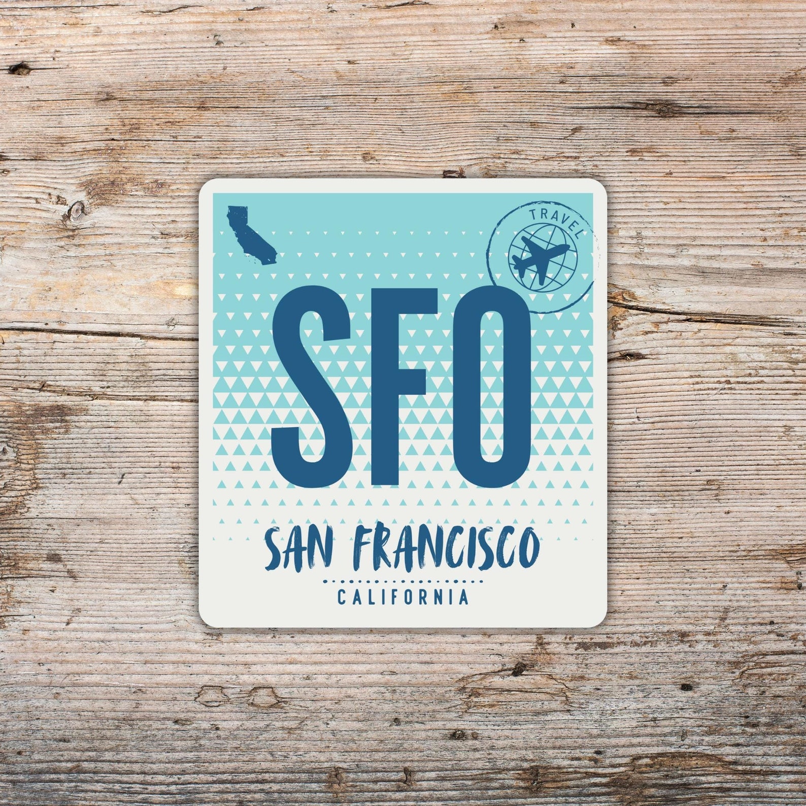 SFO Airport Sticker | San Francisco Modern Grunge Travel Stamp 4 Colors ...