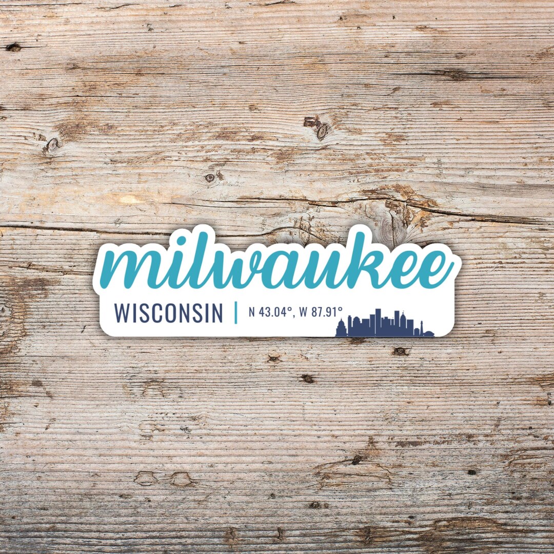 Milwaukee Sticker, Modern Script Font With Skyline Silhouette ...