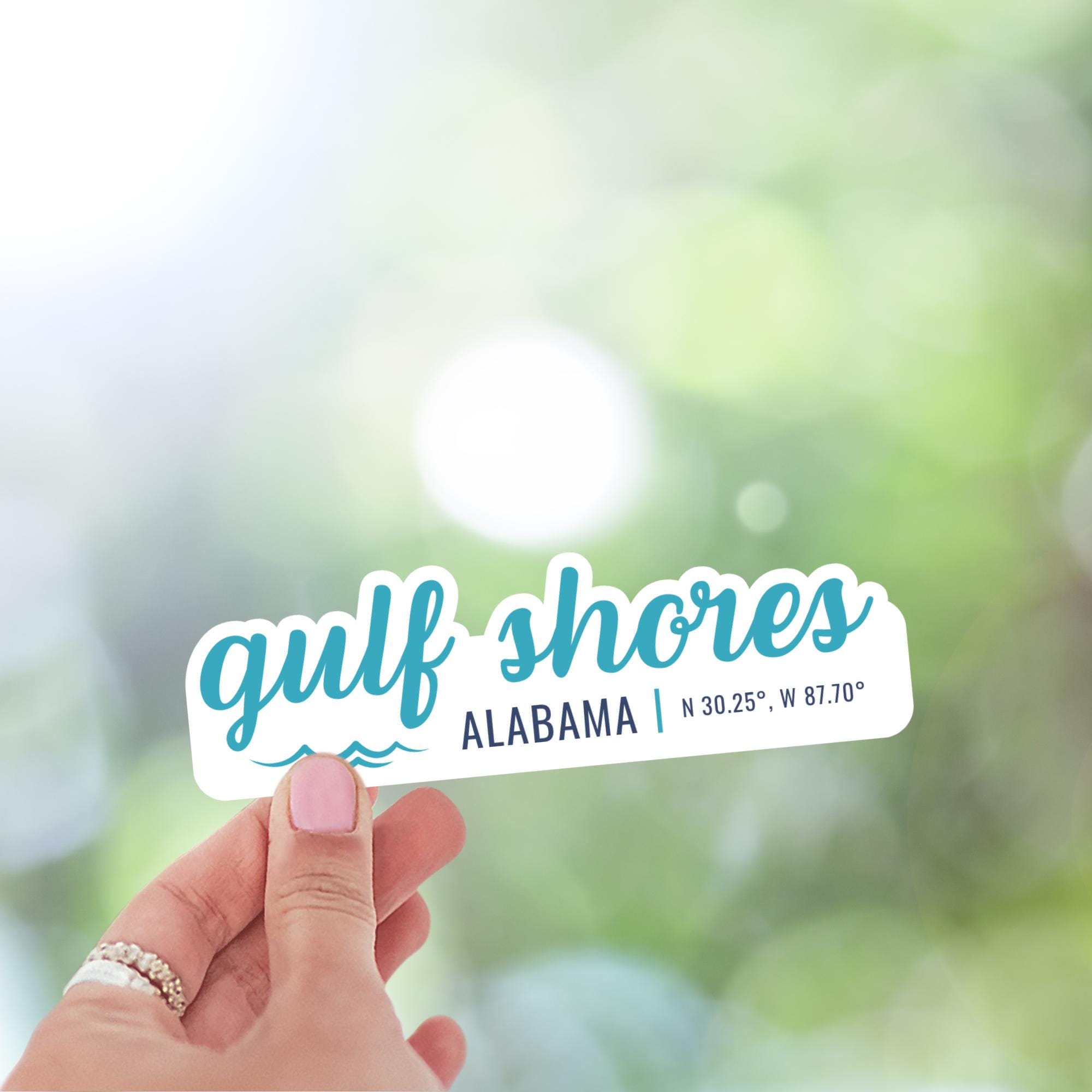 Gulf Shores Alabama Sticker, Coordinates Vinyl Decal - Etsy