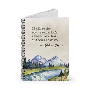 John Muir Quote Journal: Watercolor Mountain Notebook, Hiking Gift - Etsy