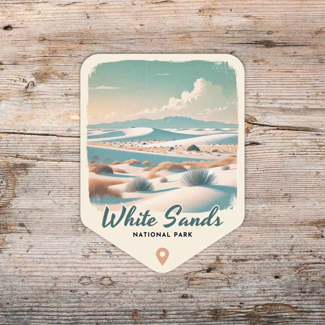White Sands National Park Retro Grunge Sticker, Laptop Sticker, Cooler ...