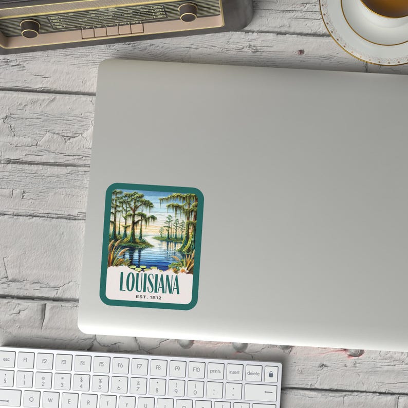 Louisiana State Collage Look Sticker, Bayou Sticker, Laptop Sticker ...