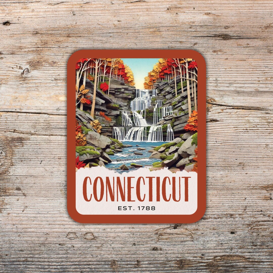 Connecticut Sticker Collage Deco Art, Chapman Falls Sticker, Laptop ...
