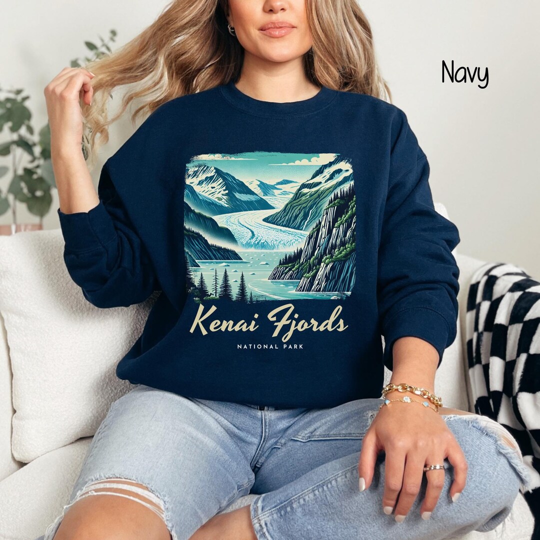 Kenai Fjords National Park Retro Script Unisex Sweatshirt, Alaska ...