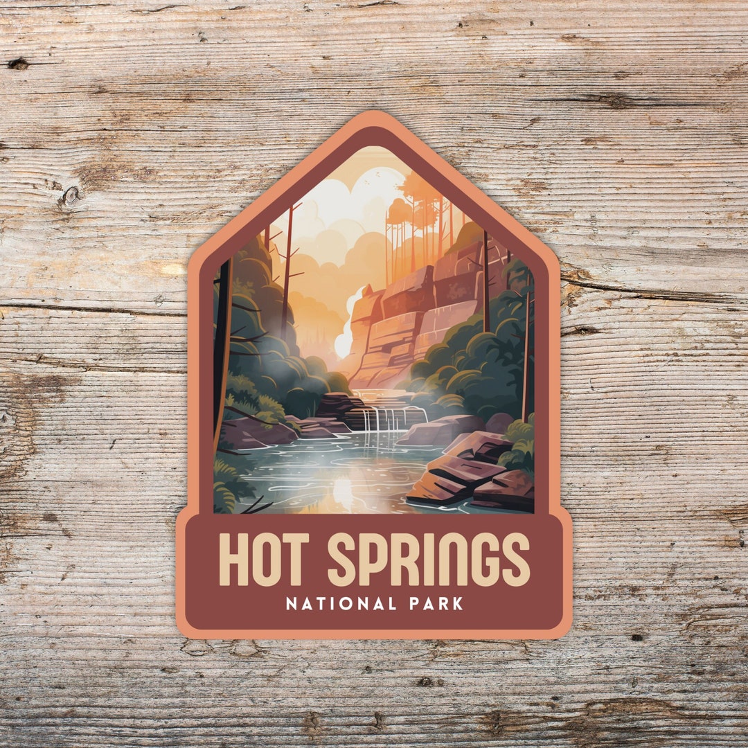 Hot Springs National Park Retro Sticker, Laptop Sticker, Cooler Sticker ...