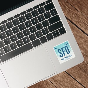 SFO Airport Sticker | San Francisco Modern Grunge Travel Stamp 4 Colors ...